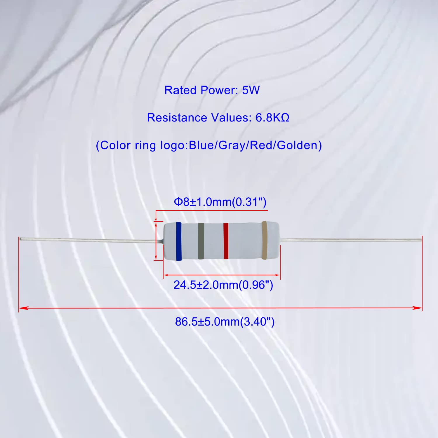 Snapklik.com : 68K Ohm Metal Oxide Film Resistor, 5% Tolerance High ...