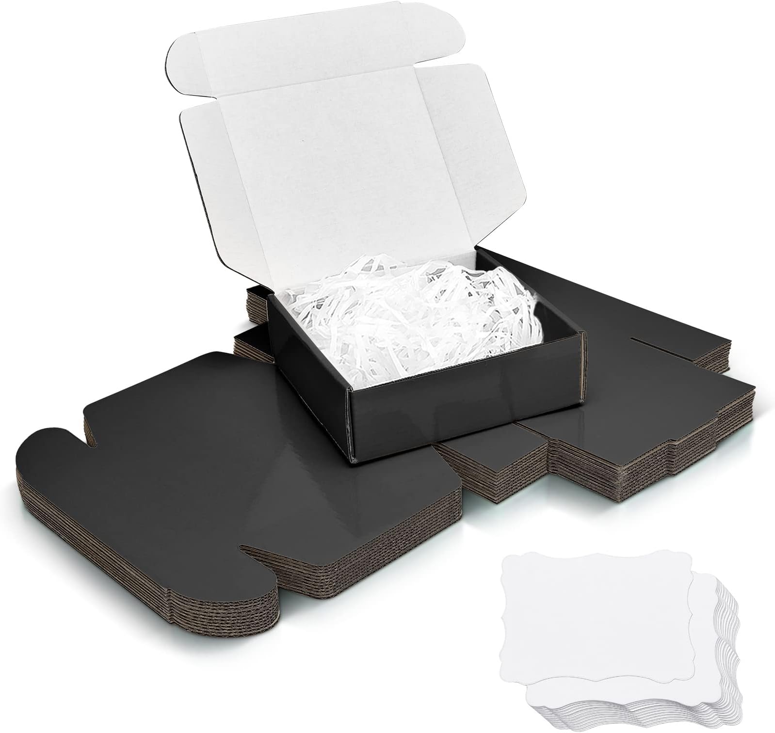 Amazon.com: 24 Pack Small Black Gift Boxes Corrugated Packaging Mailers ...