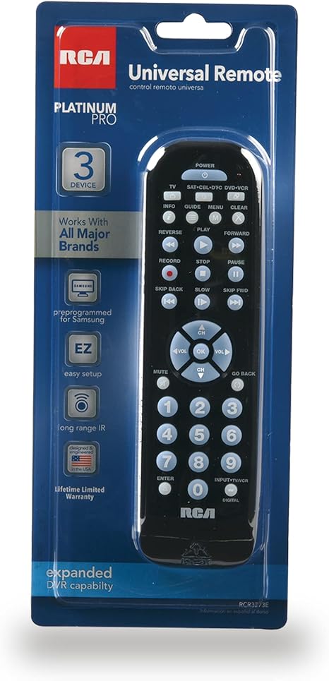 Amazon.com: RCA 3-Device Universal Remote Control Platinum Pro, Easy ...