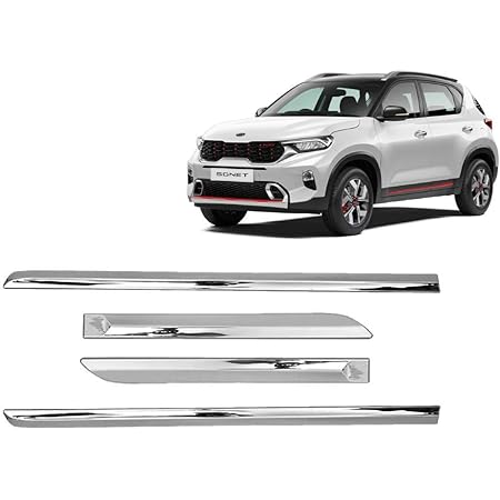 Empica Full Chrome Car Side Cladding Door Beading Protective Garnish Moulding Compatible with ...