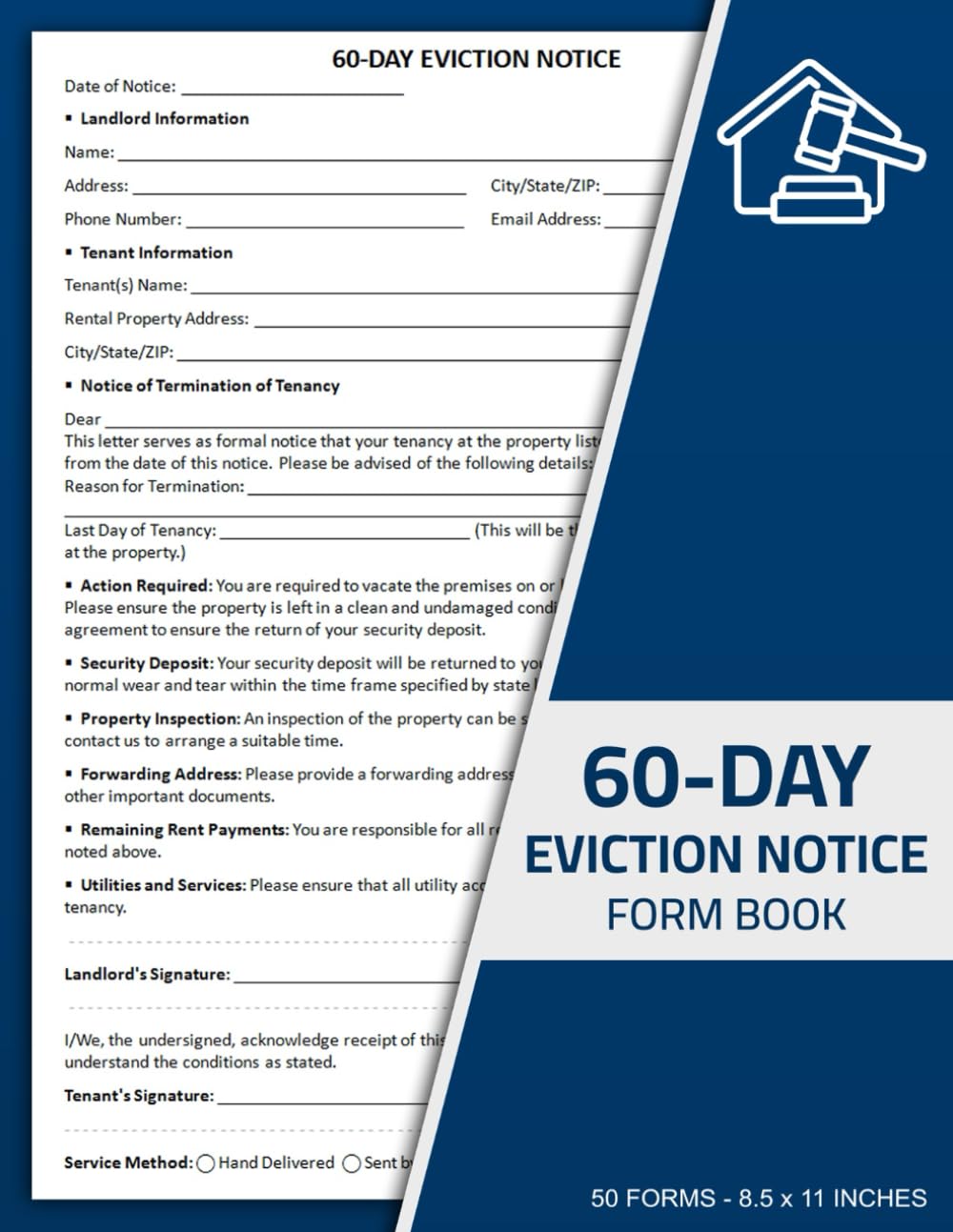 60-Day Eviction Notice Form Book: Landlord Notice for Tenant to Vacate ...