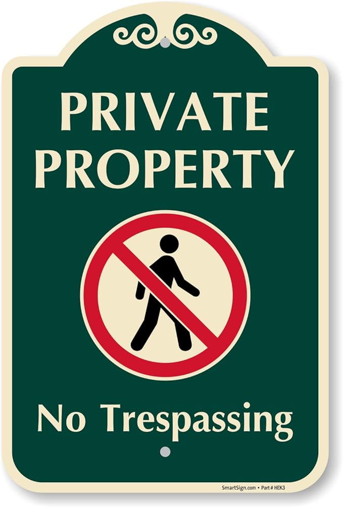 Amazon.com: SmartSign Designer "Private Property - No Trespassing" Sign ...
