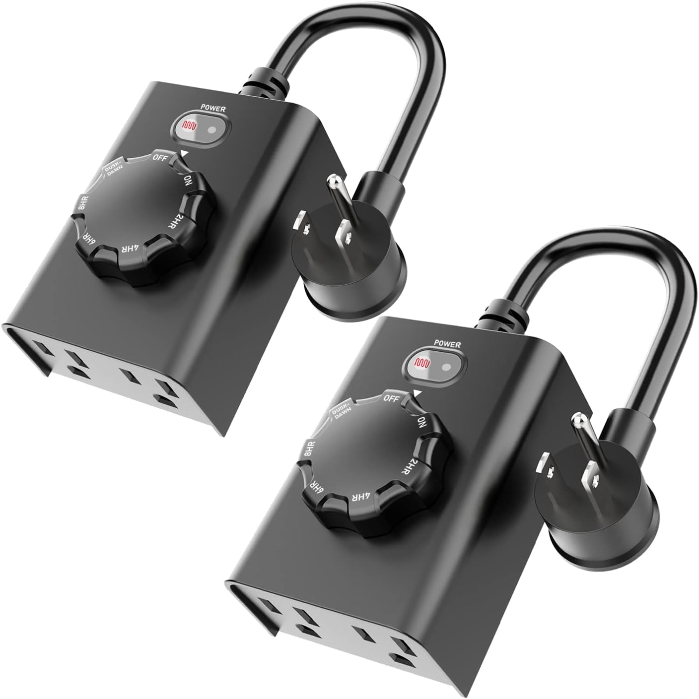 TiFFCOFiO Outdoor Power Strip Timer, Dusk to Dawn Sensor Outdoor Timer ...