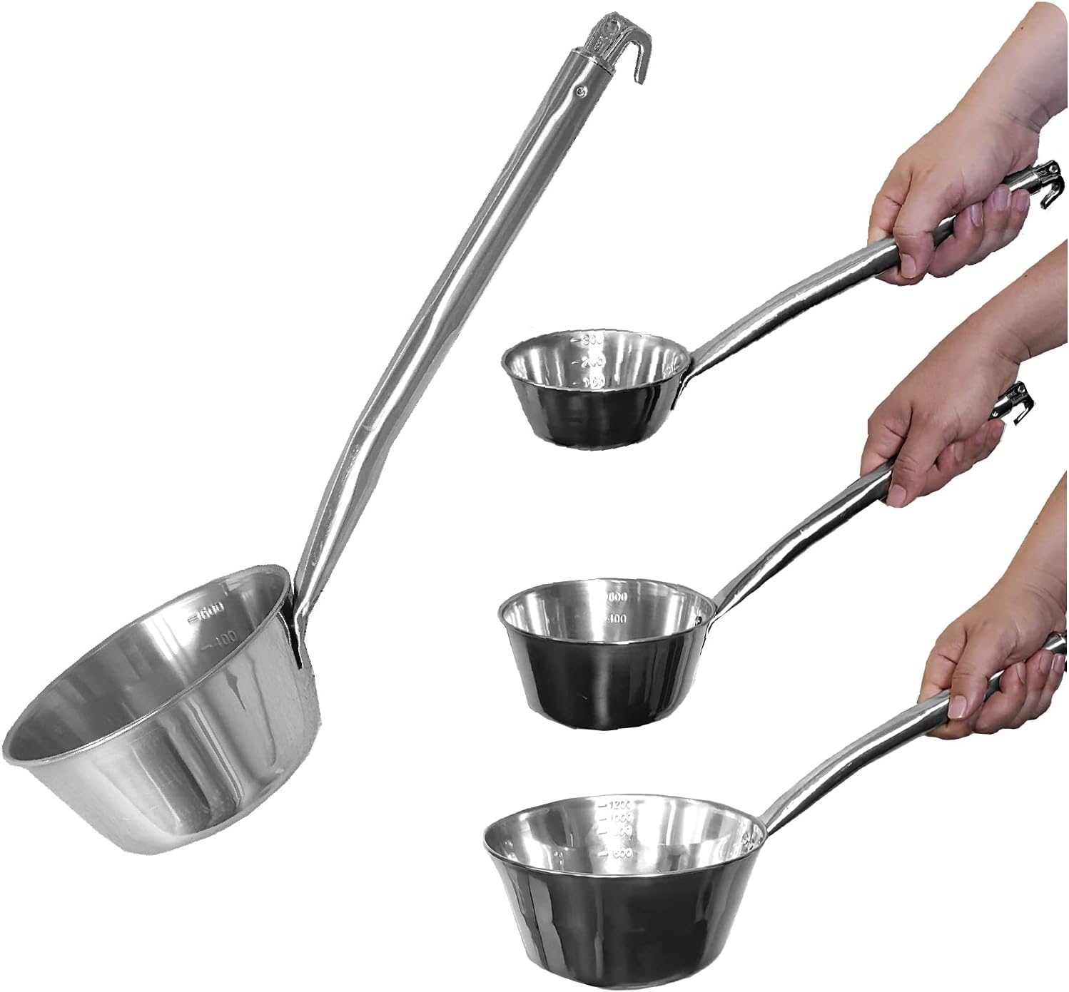 Amazon.com: Stainless Steel Dipper, Ladle for Commercial & Home, Multi ...