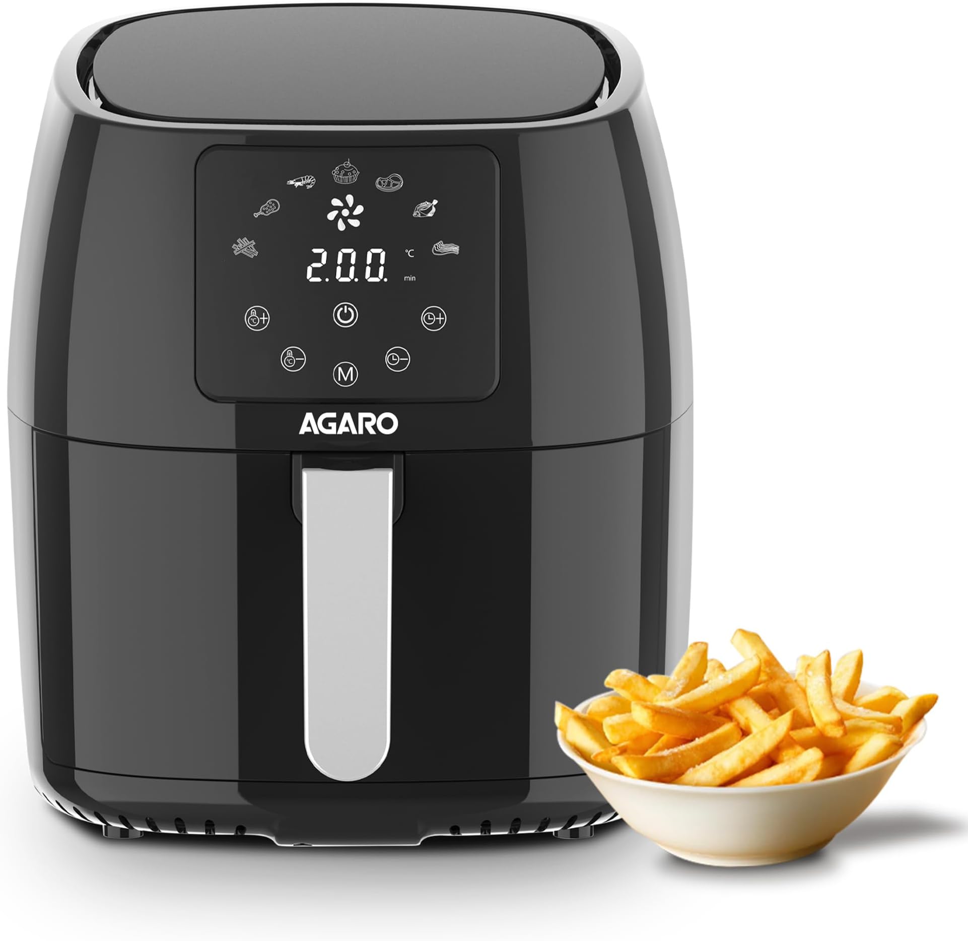 AGARO Sapphire Digital Air Fryer For Home, 4.5L, Electric Air Fryer ...