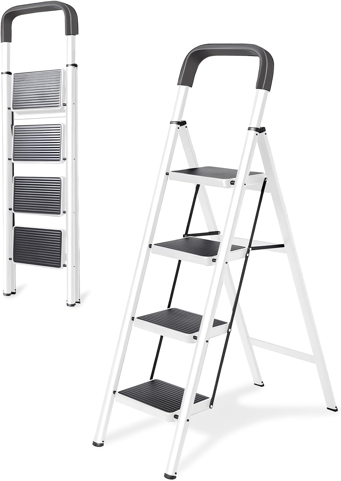 Amazon.co.jp: イーサプライ 脚立 折りたたみ 3段 ステップスツール 耐荷重160㎏ スチール製 重量5.3kg おしゃれ モカブラウン EEX-KYA3MBR : 産業・研究開発用品