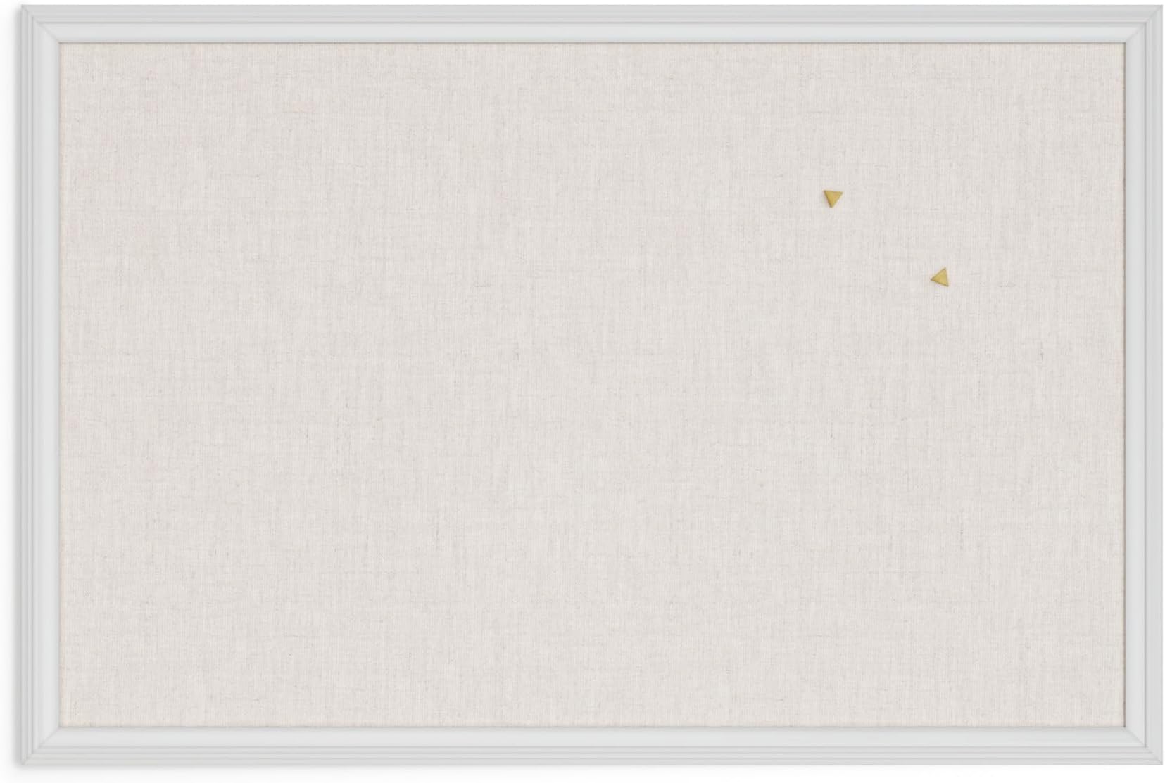 U Brands Cork Linen Bulletin Board, 20 x 30 Inches, White Wood Frame ...