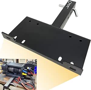 Amazon.com: ELELLAGERY Universal Hitch Winch Mount Plate Towing Winch ...
