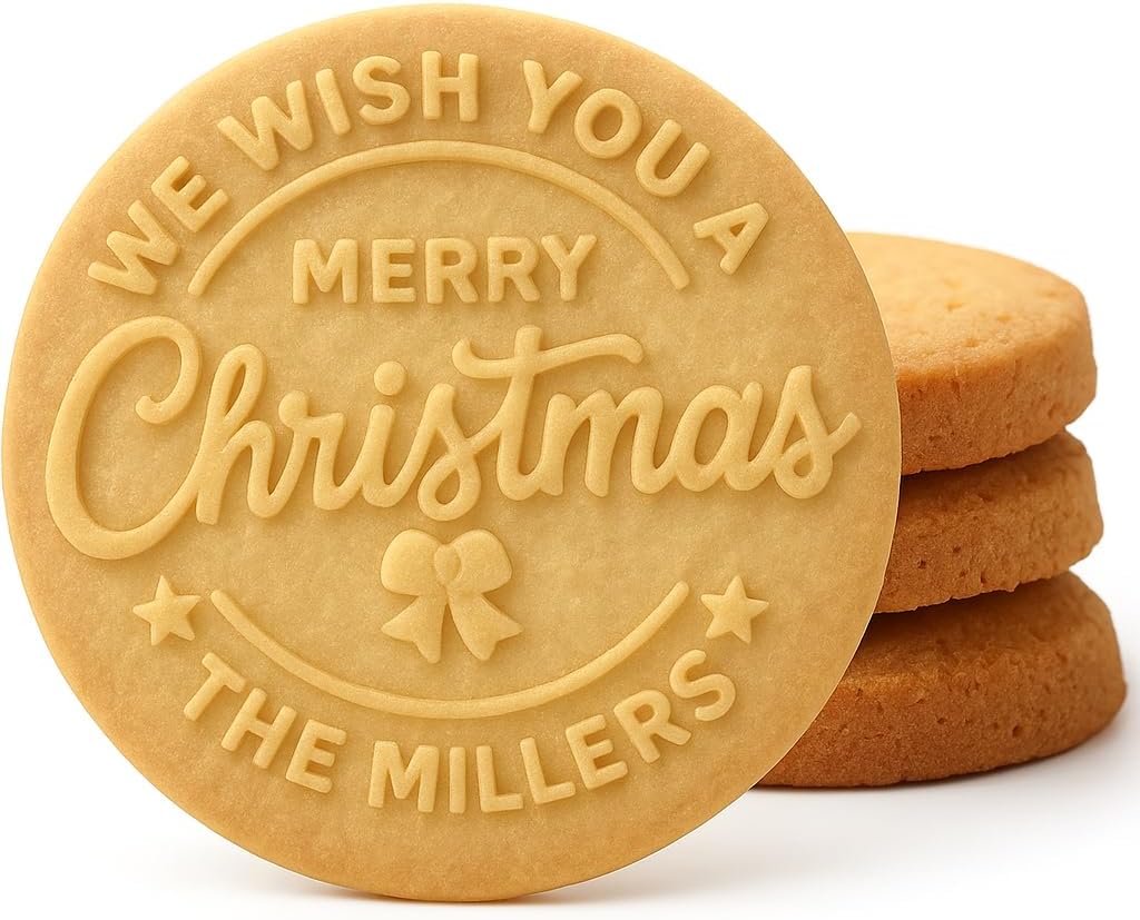 Amazon.com: 2025 Personalized Cookie Stamp & Cutters Custom Christmas ...