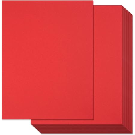 Amazon.com : 60 Sheets Red Cardstock 8.5 x 11 Inch Thick Paper, 250gsm ...