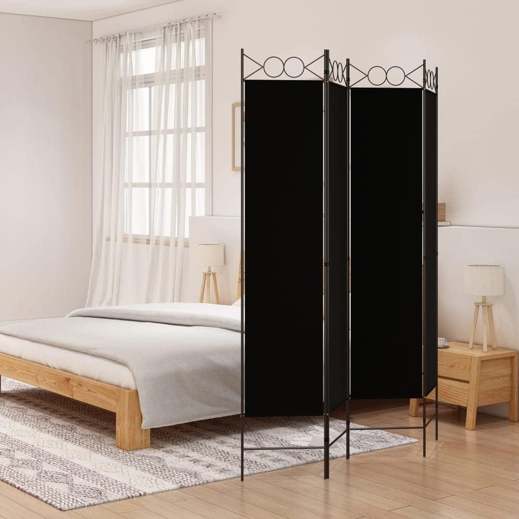 Amazon.com: Higsose Room Divider 4-Panel Room Divider Black 63"x78.7 ...