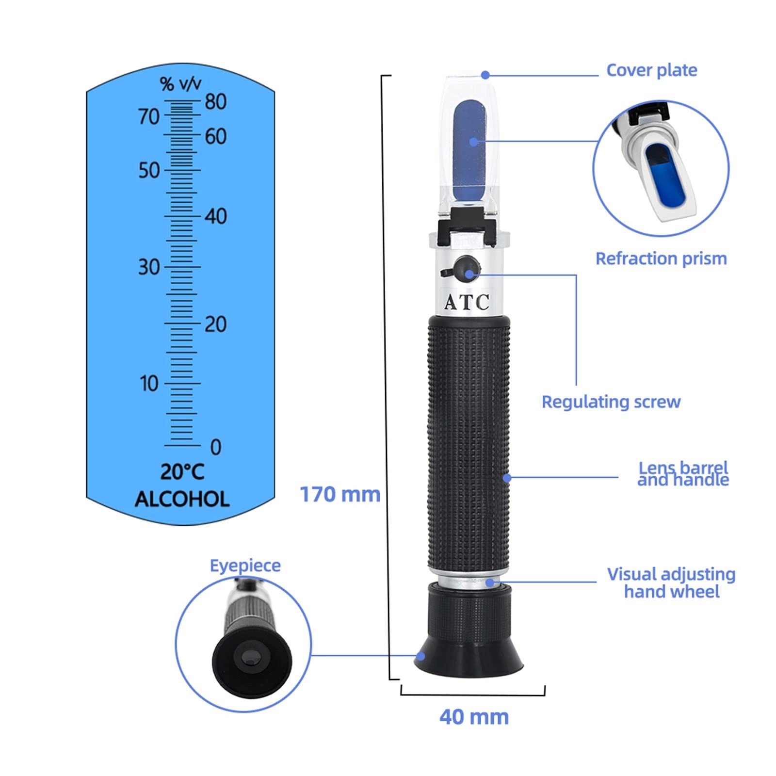 Snapklik.com : Refractometer Antifreeze Refractometer Glycol Glass ...