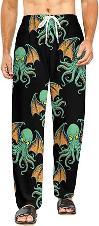 Octopus Cthulhu Unisex Pajama Pants Wide Leg Sleep Pants Lightweight ...