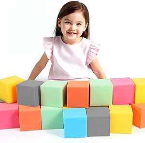 Amazon.com: ZMCYER Foam Pit Cubes Blocks - 24PCS Sponge Form Cubes for Foam Ball Pits ...
