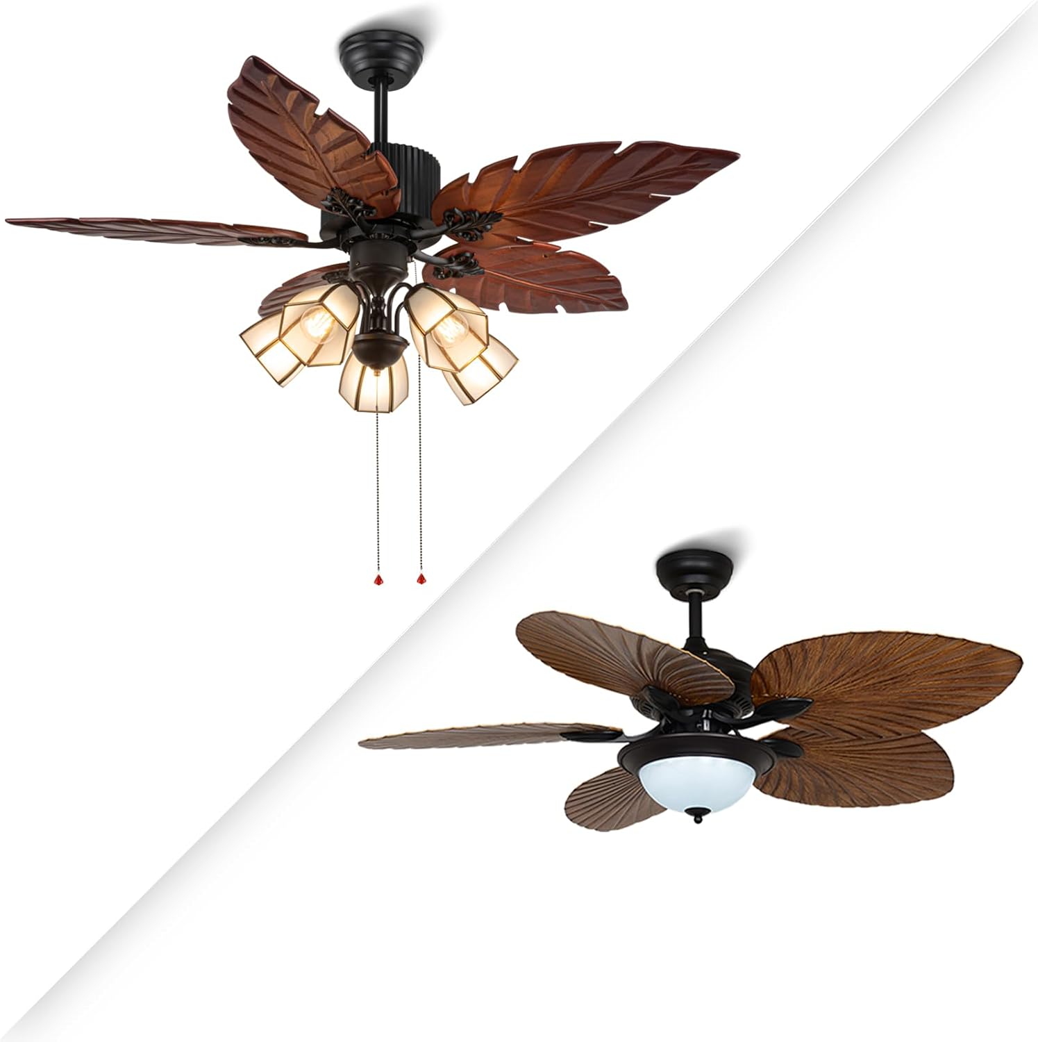 Amazon.com: Whmetal cover 52'' Tropical Ceiling Fan with Remote Palm ...
