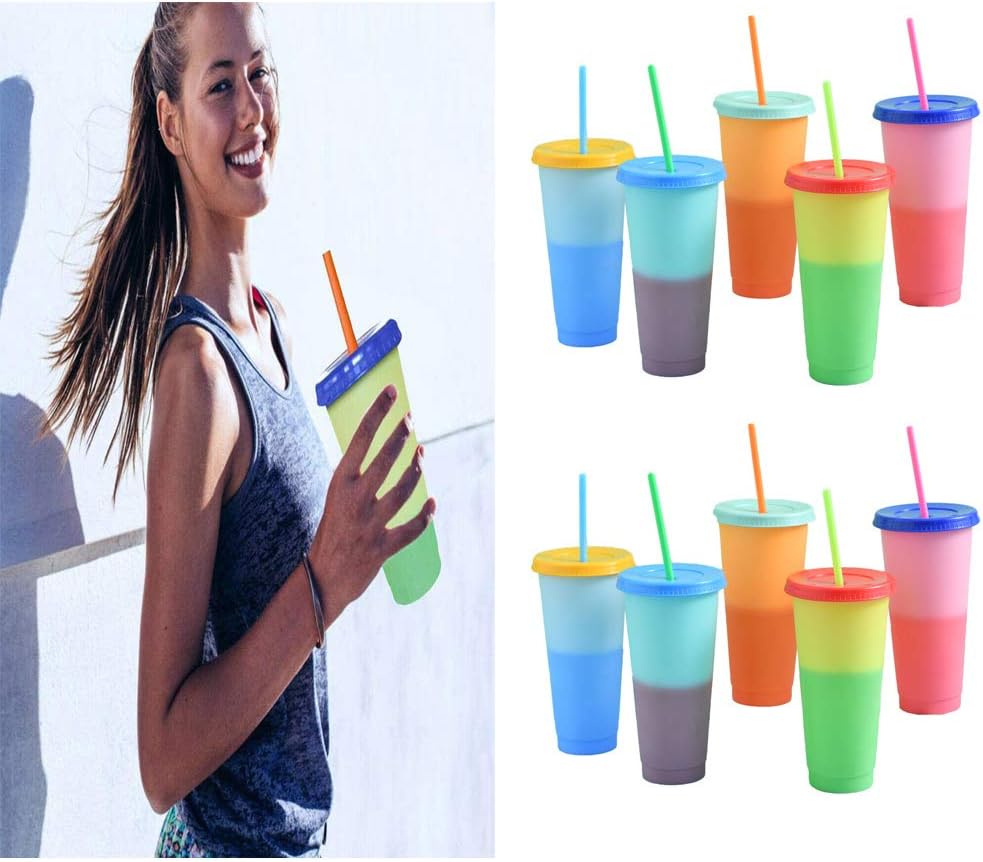 Amazon.com | Color Changing Plastic Tumblers- Color Changing Cups Cold ...