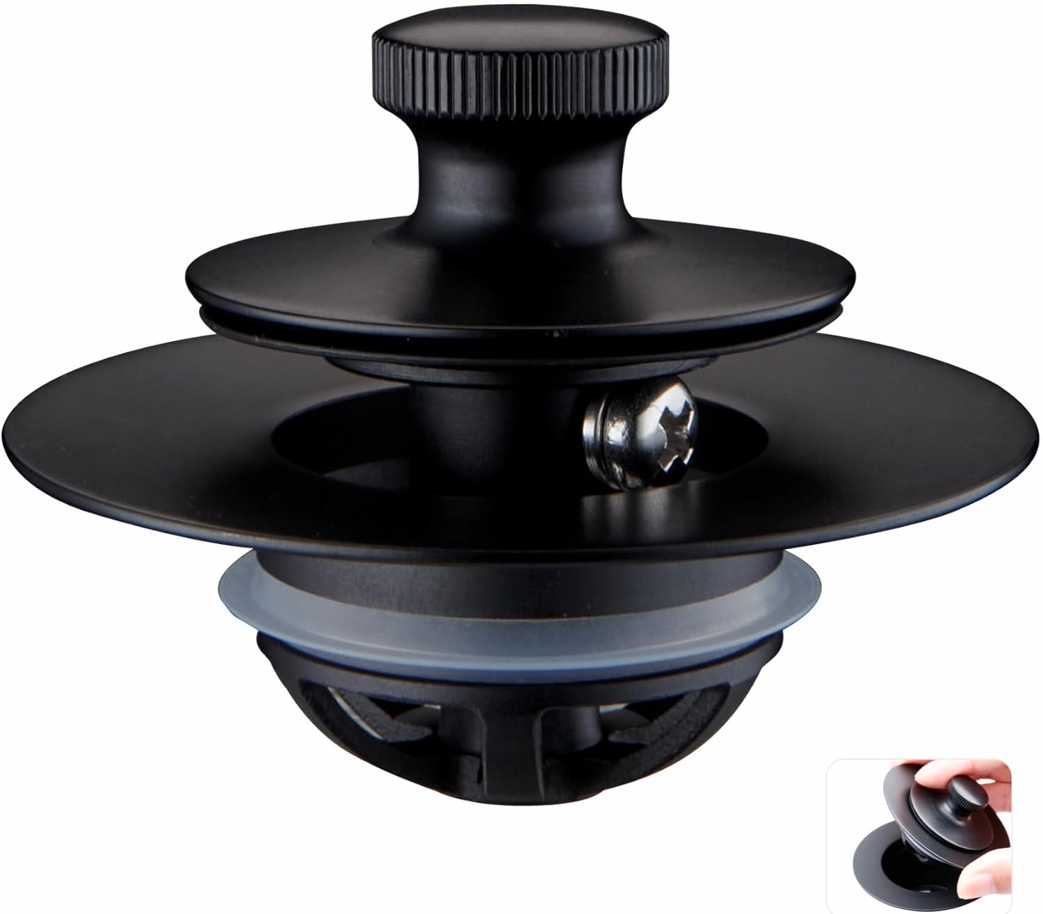 Amazon.com: Black Universal Bathtub Drain Stopper Lift and Turn ...
