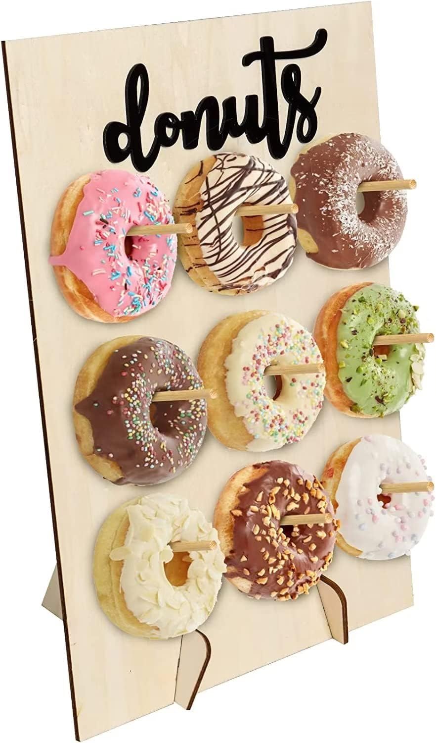 Amazon.com: SlenyuBridal Wood Donut Wall Display Stand, Reusable ...