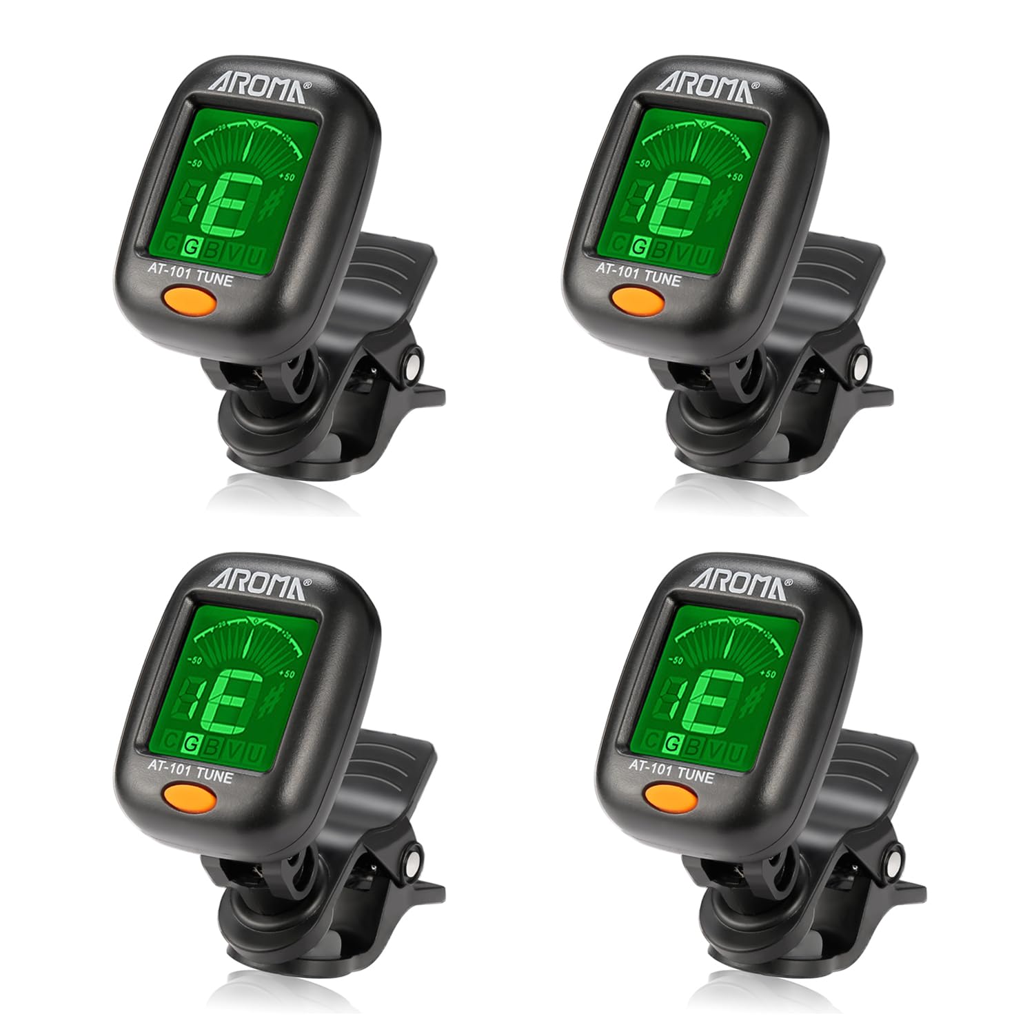 Guitar Tuner 4 Set, Meeland Mini Clip-on Tuner for Guitar/Bass/Ukulele ...