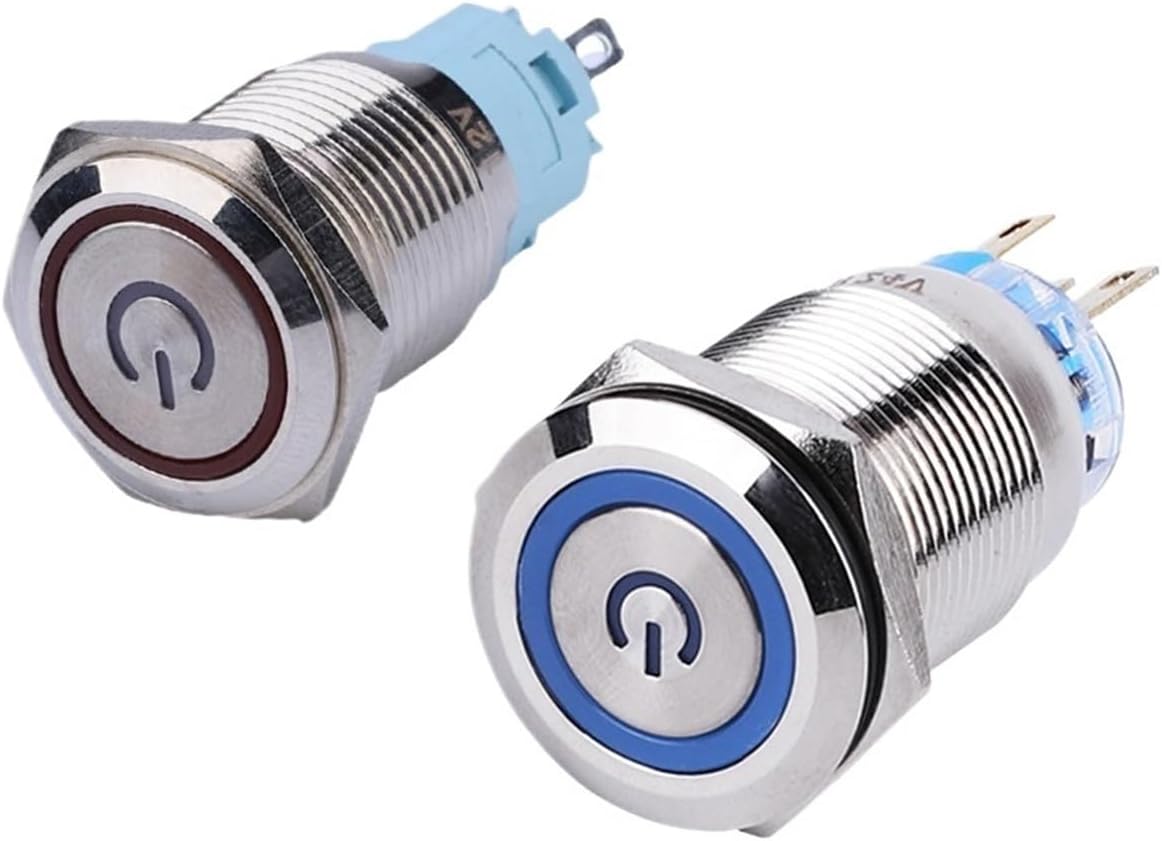 Amazon.com: LABDIP IB16S 16MM ON Off Switch Metal Self-Locking Reset ...