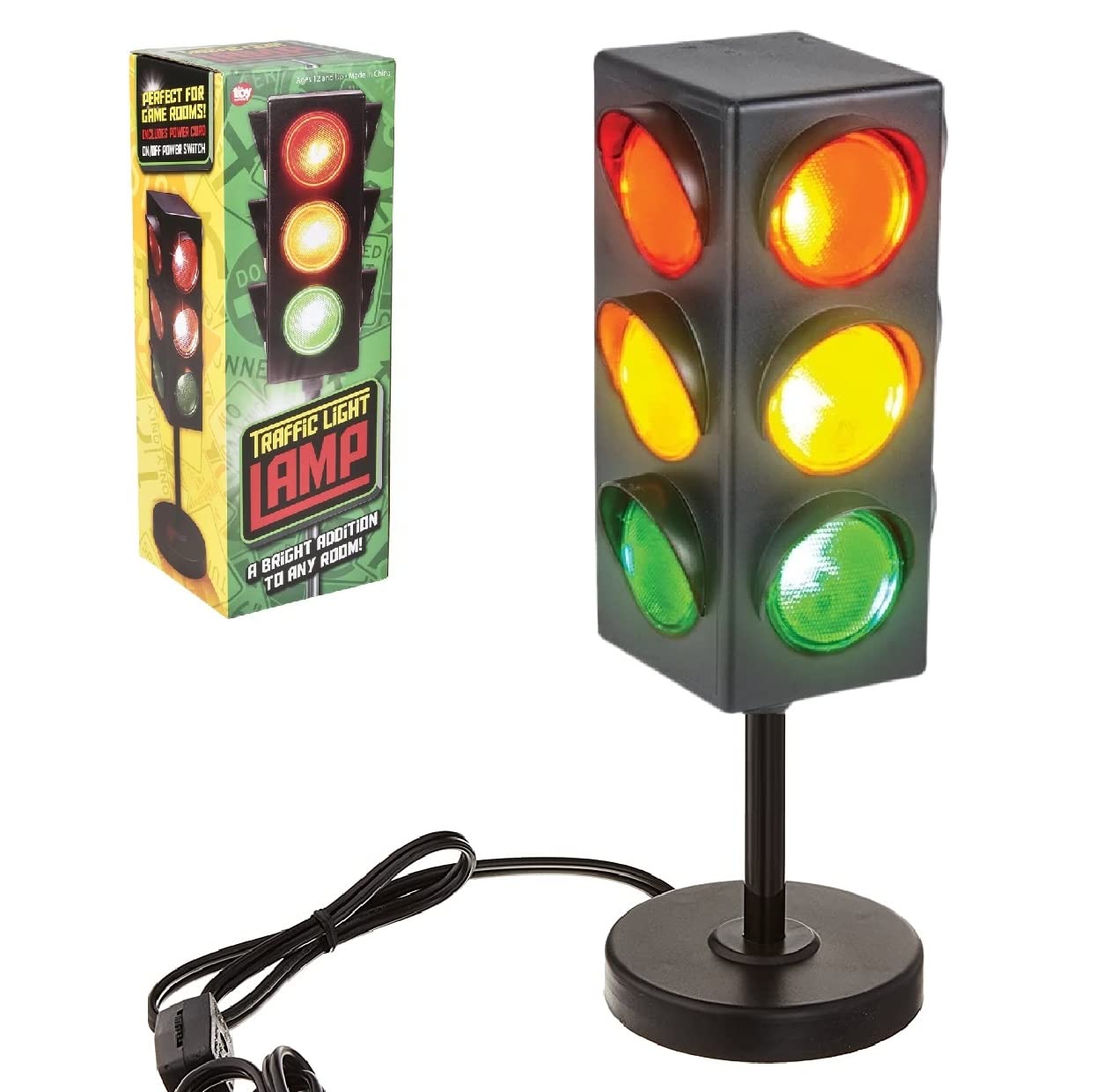 Traffic Light Lamp with Base (10.5 Inches) Mini Stop Light Lamp ...