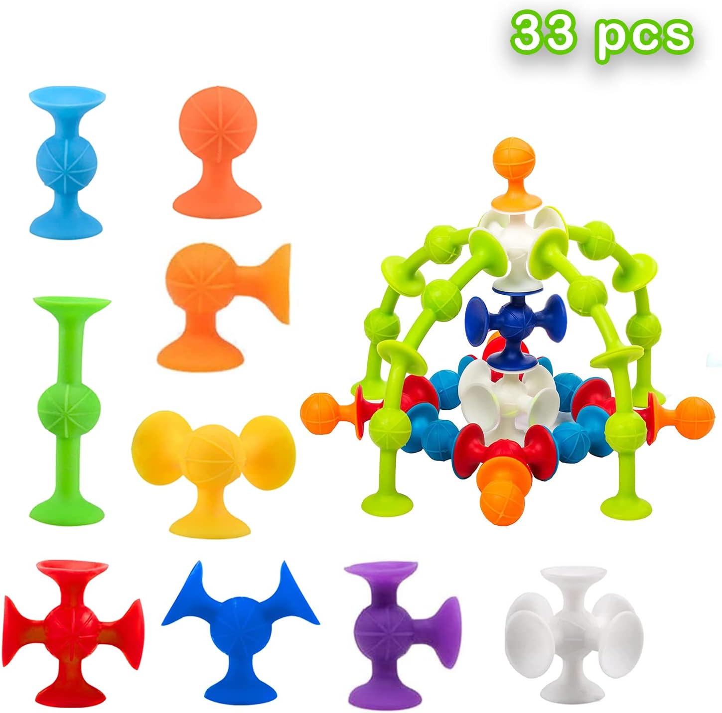 33 Pcs Sucker Toys Silicone Suction Cup Darts Interactive Funny Toy Set ...