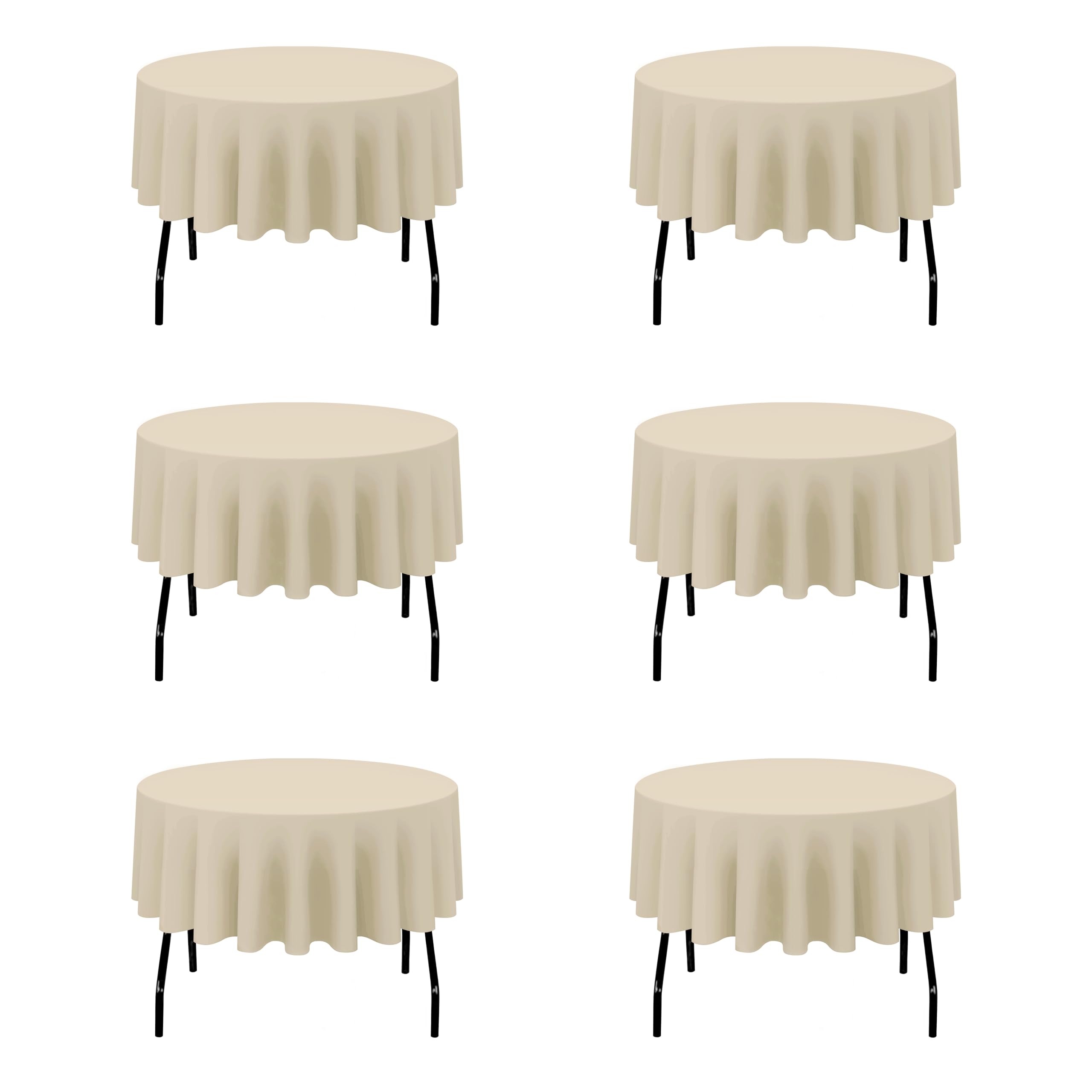 Amazon.com: BRILLMAX 6 Pack Beige Round Tablecloths 70 Inch - Circle ...