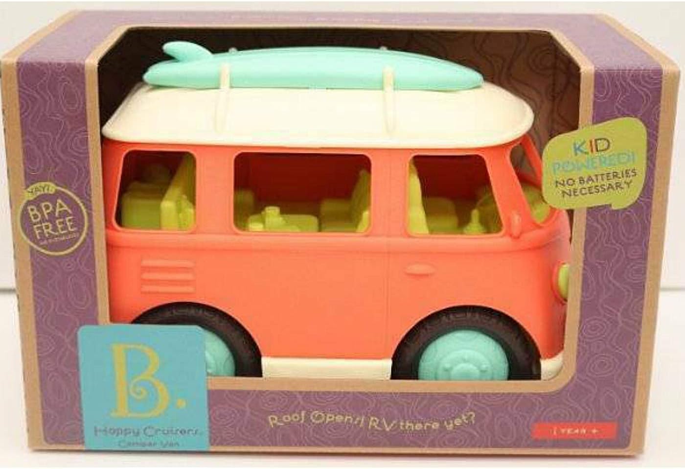 Amazon.com: B. Toys Volkswagon Style Camper Van w/ Surfboard : Toys & Games