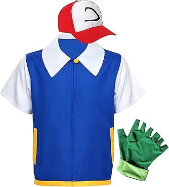 Amazon.com: Collection Boutic Ash-Ketchum Costume Kids&Adults ...