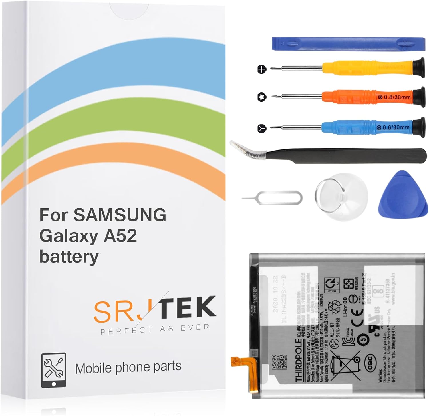 Amazon.com: THIRDPOLE Battery Replacement for Samsung Galaxy S20 FE 5G/A52 4G/A52 5G EB-BG781ABY ...