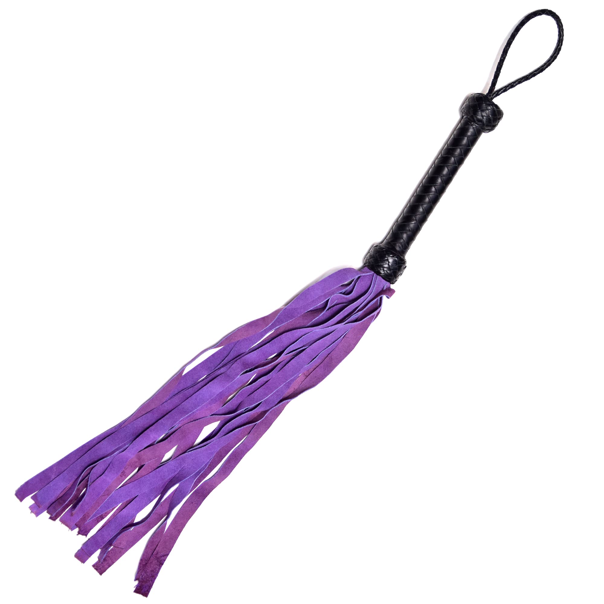 Purple Black Thuddy Flogger Real Cowhide Suede Leather Flogger - 50 ...