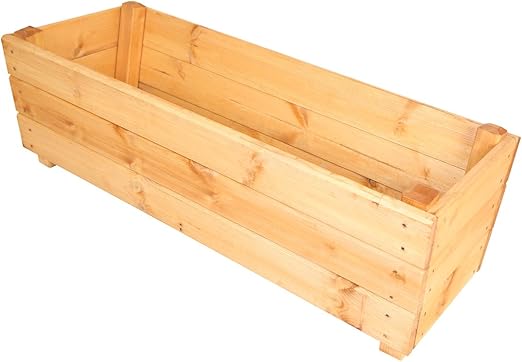 Deep Wooden Garden Planter Trough (1 Metre) : Amazon.co.uk: Garden