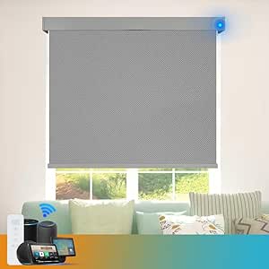 Amazon.com: Blindify Motorized Blinds with Remote Smart Full Blackout Roller Blinds Work with ...