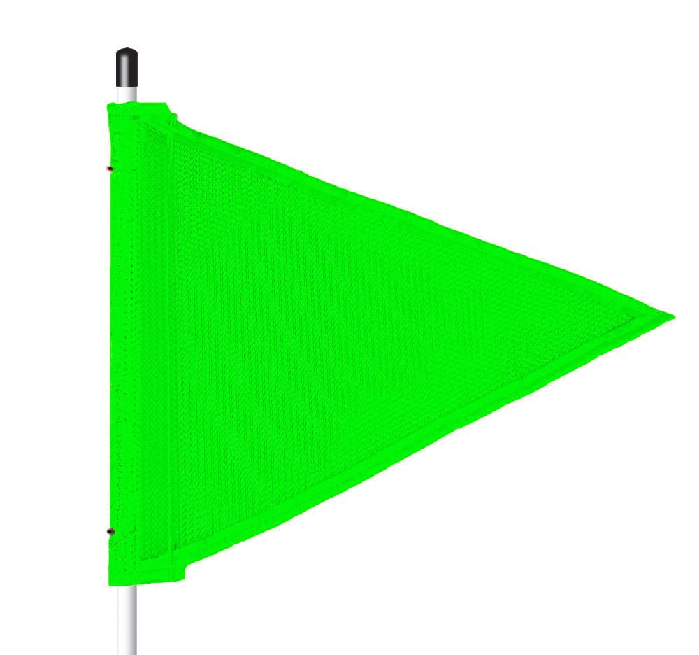 Flagstaff FS3 Triangular Safety Flag with Light, Threaded Hex Base, 12 ...