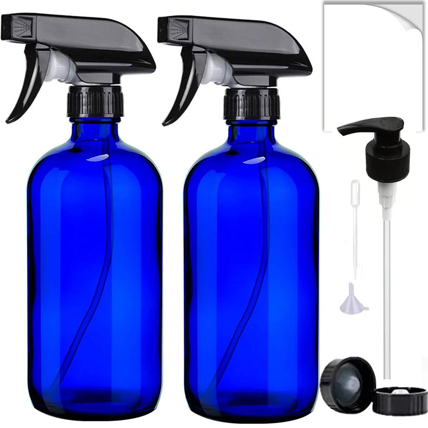 Amazon.com: HAOERMEI 16 oz Blue Glass Spray Bottles - 2 Pack Refillable ...