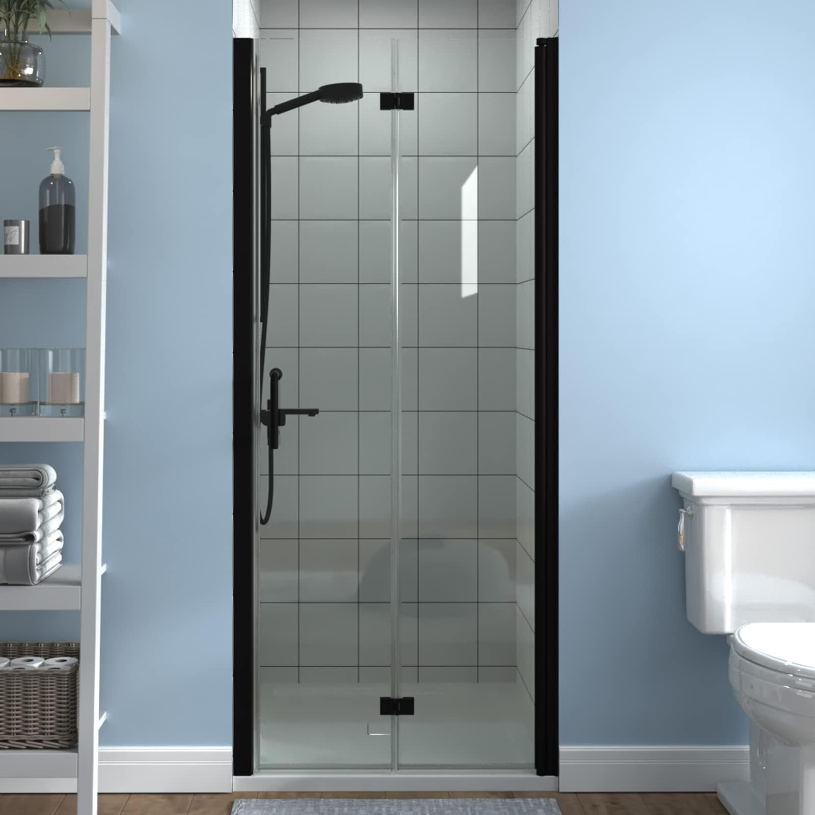 ANZZI 72-in.x33.5-in. Frameless Swinging Shower Door, Resistance Free ...