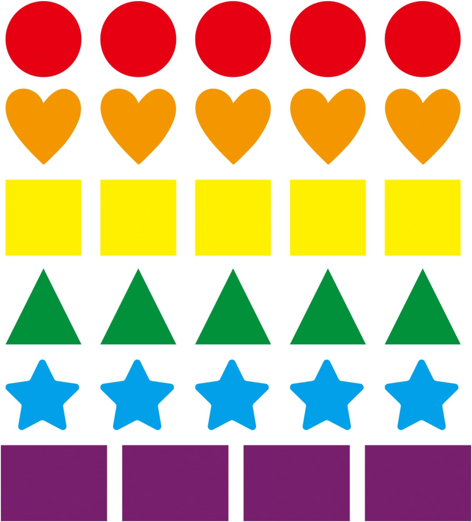 Amazon.com : 20 Sheets 0.79" Multi-Shaped Color Coding Stickers Color ...