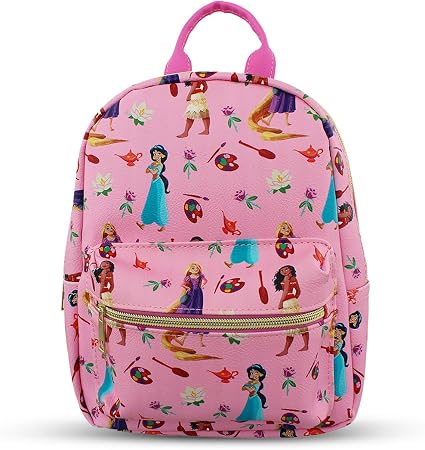 Amazon.com: Disney Princess with Flowers Mini PU Leather Backpack Purse ...