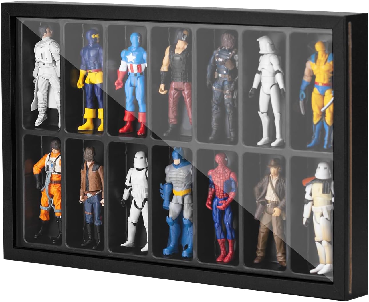Amazon.com: DisplayMore 3.75 inch Action Figures Wooden Display Case ...