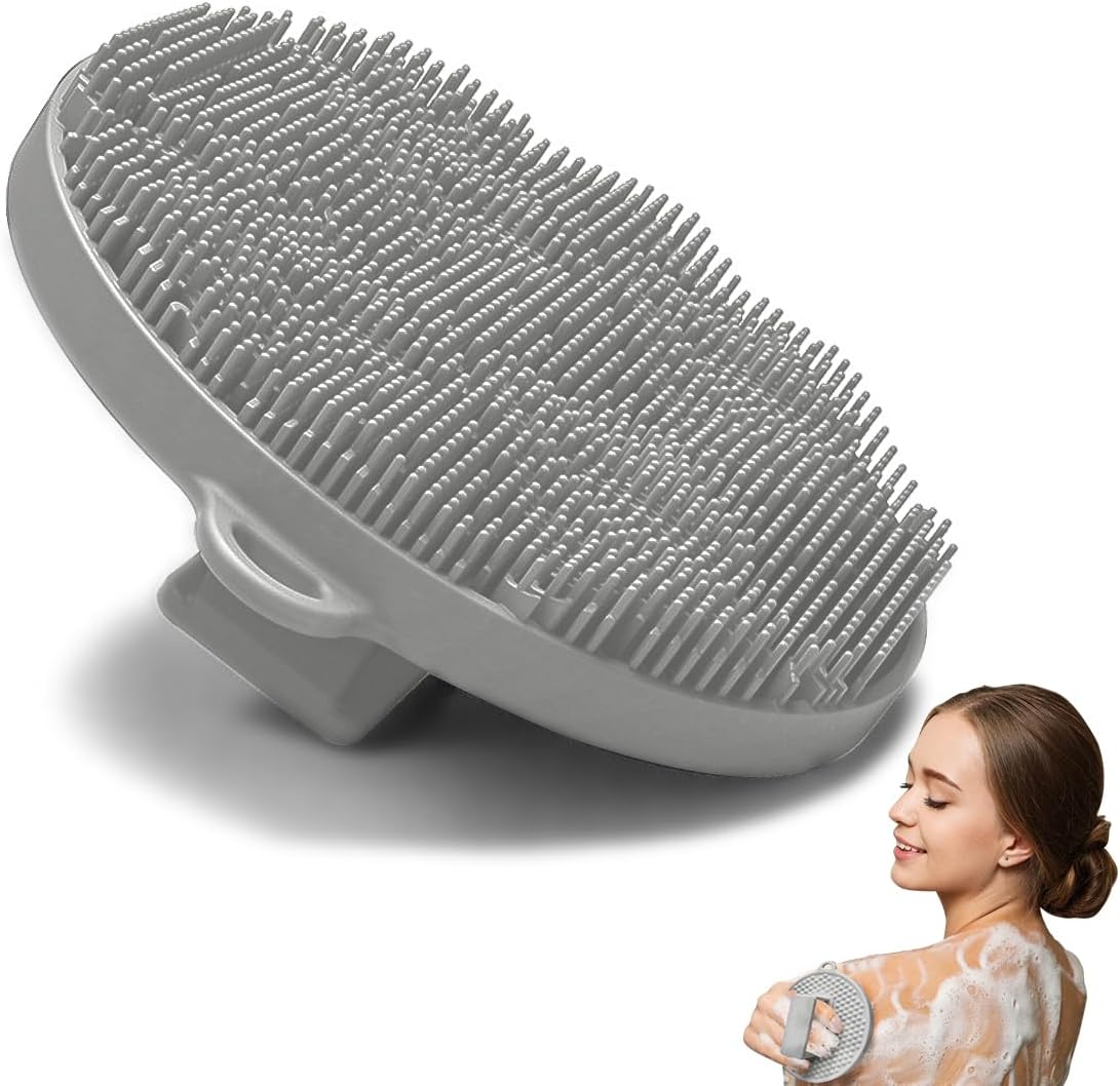 Amazon.com : Silicone Body Brush Scrubber Soft Shower Brush Handheld ...