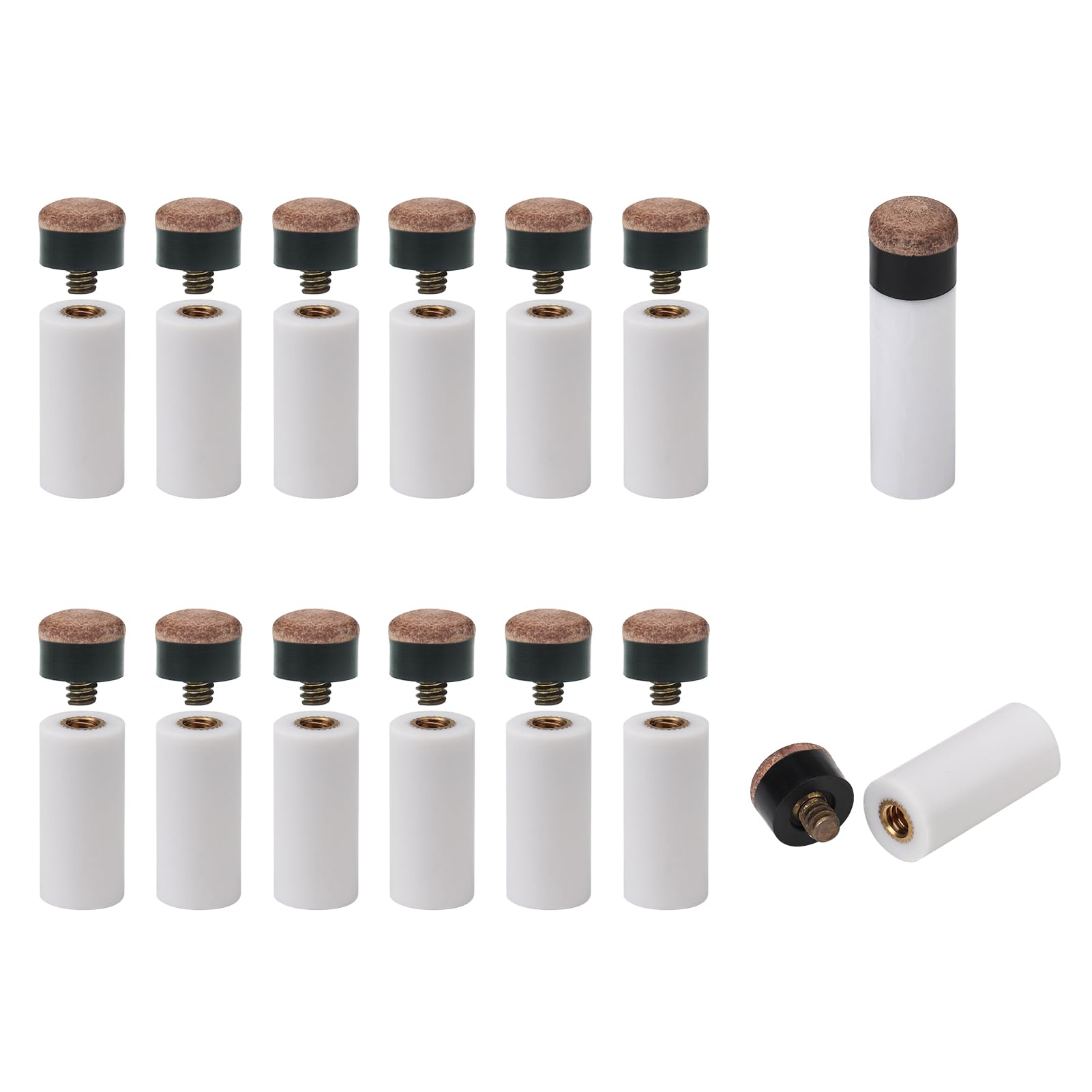 Snapklik.com : Oztwel 12 Sets 12mm Pool Cue Tips, Screw On Pool Cue ...