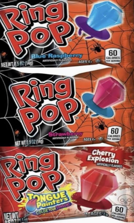 Amazon.com : Ring Pops Halloween Candy, 0.5 oz (50 - Count) : Grocery ...