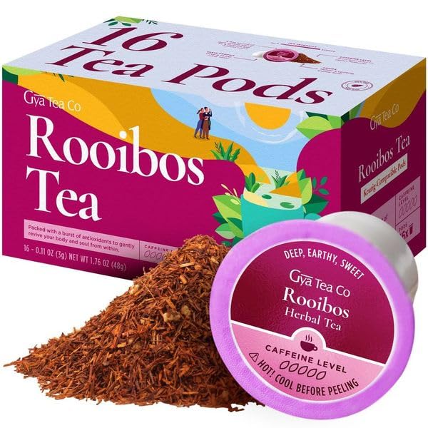Amazon.com : Gya Tea Co Pure Rooibos Tea K Cups for Keurig - Caffeine ...