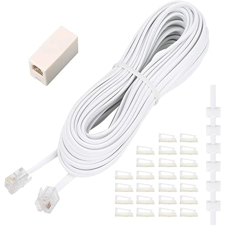 10M ADSL RJ11 Broadband Modem Extension Cable - Male to Male with ...