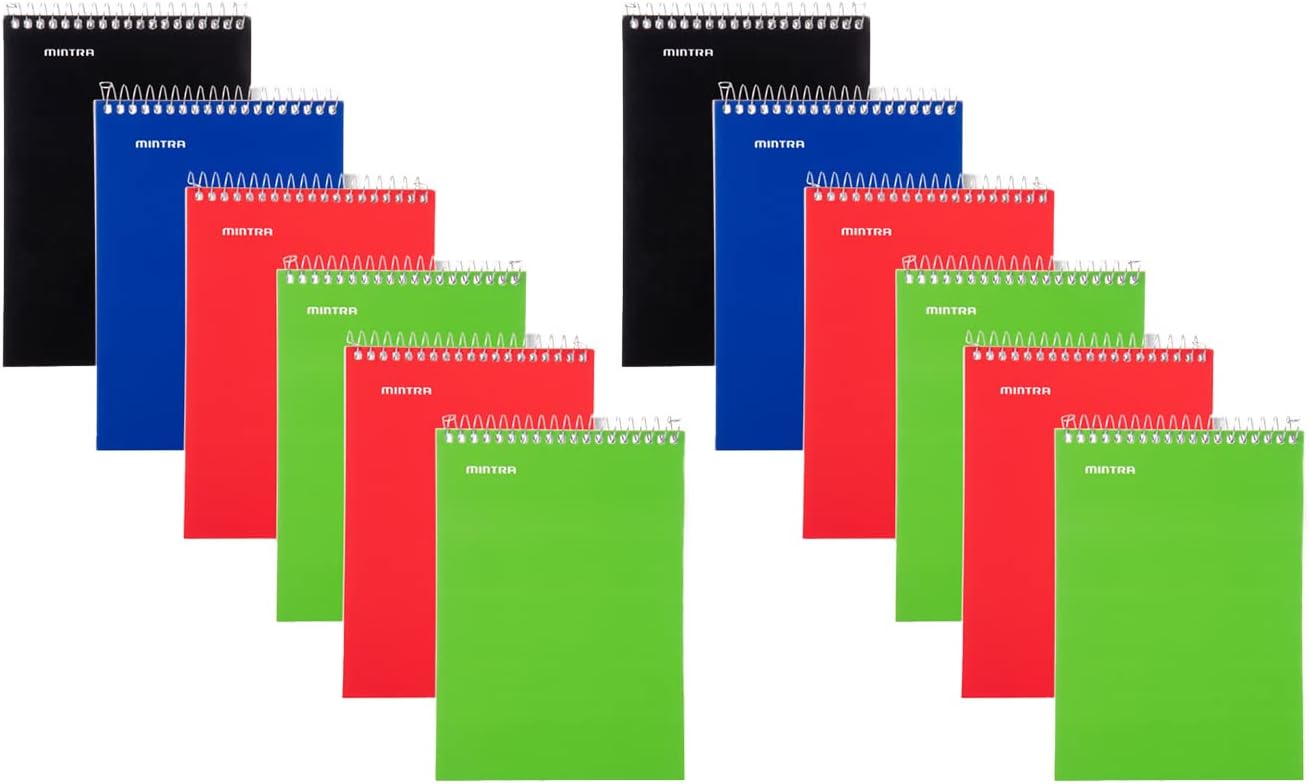 Amazon.com : Mintra Office Small Spiral Notebooks (3x5 Top Spiral 144pk ...