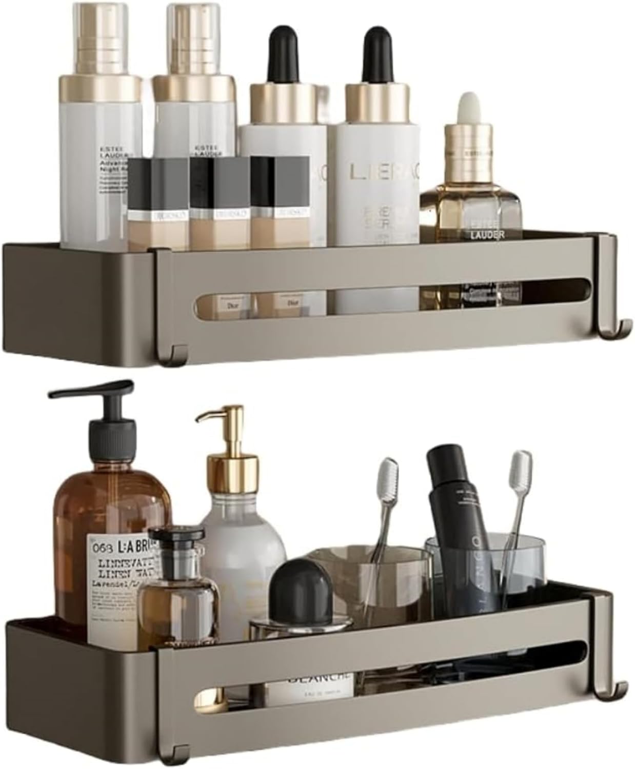 Self Adhesive Bathroom Shelves No-Drilling Stainless Steel Shower ...