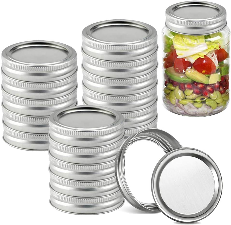 Amazon.com: 24 Count Canning Lids+ 24 Count Rings, Wide Mouth Mason ...