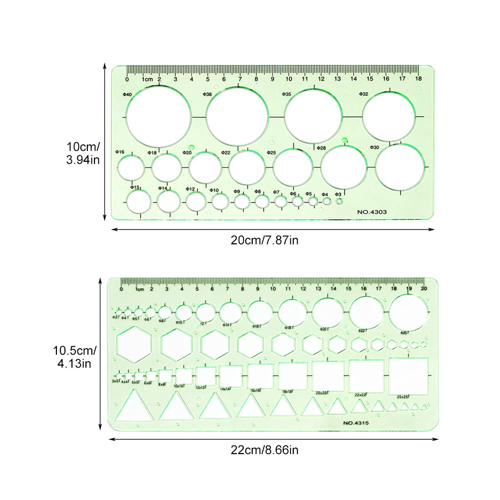 Snapklik.com : Fayle Geometric Drawings Templates, 2pcs Circle Stencil ...