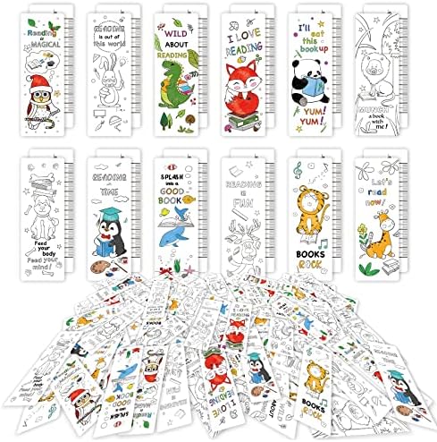 Amazon.com: Haooryx 75Pcs Easter Color Your Own Bookmarks, Funny Bunny ...