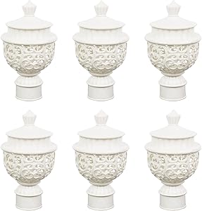 Amazon.com: UFURMATE Curtain Finials, 6Pcs Plastic Drapery Rail Pole ...
